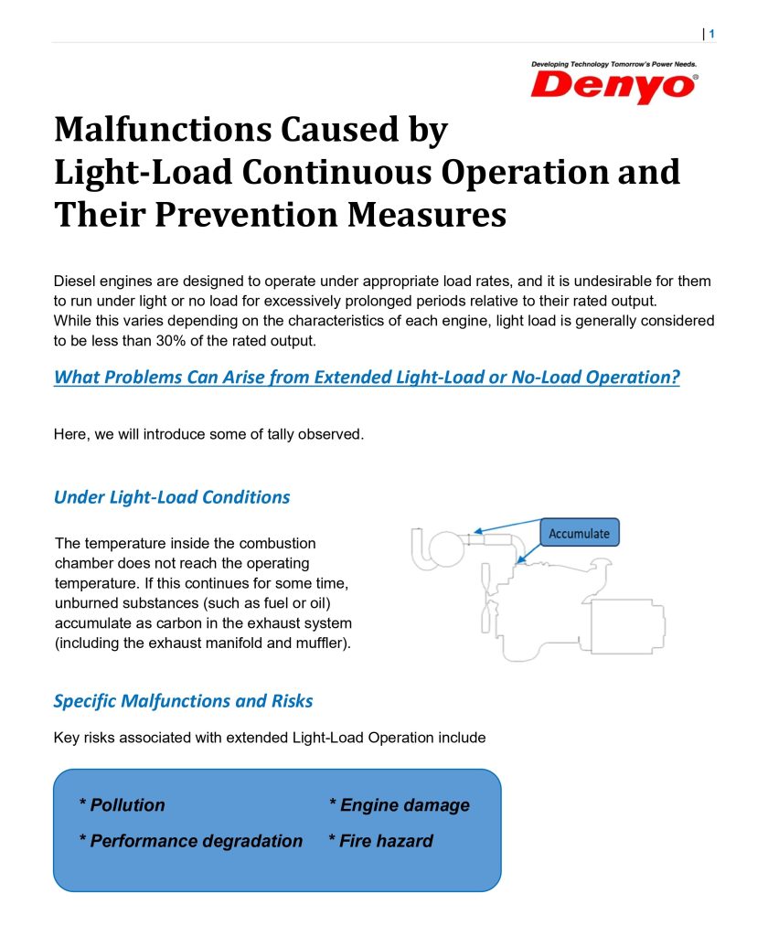 Malfunctions Caused by Light-Load Continuous Operation and Their ...
